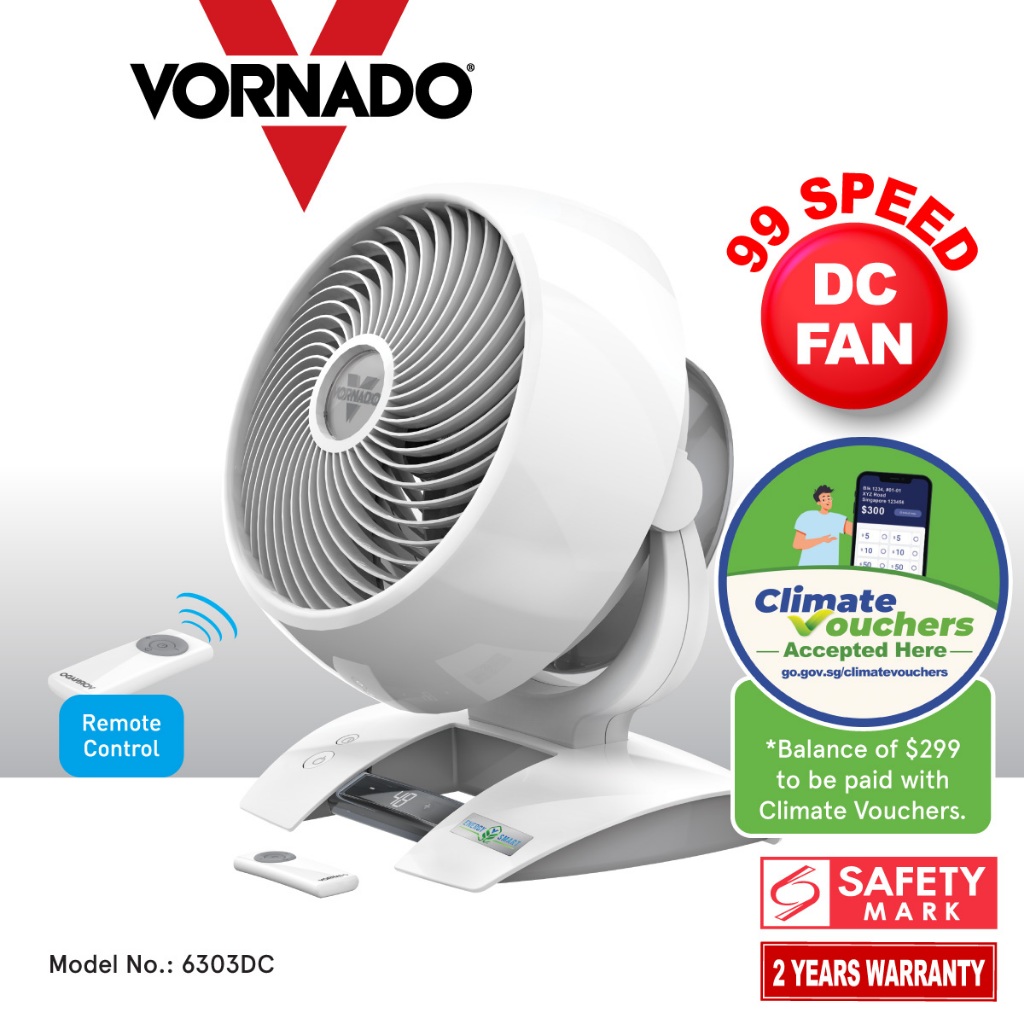Vornado Energy Smart™ Air Circulator Fan– Remote Control, Vortex Action, DC motor, Oscillation ...