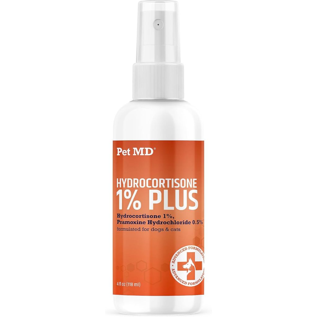 Pet MD Hydrocortisone Spray for Dogs & Cats Itchy Skin Relief from Hot ...