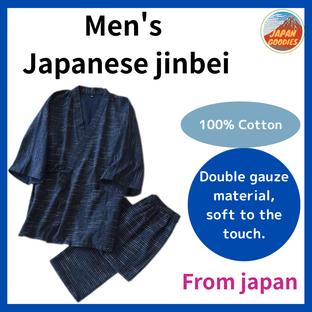 Men's japanese jinbei jimbei 100%cotton,Double gauze,Soft to touch ...