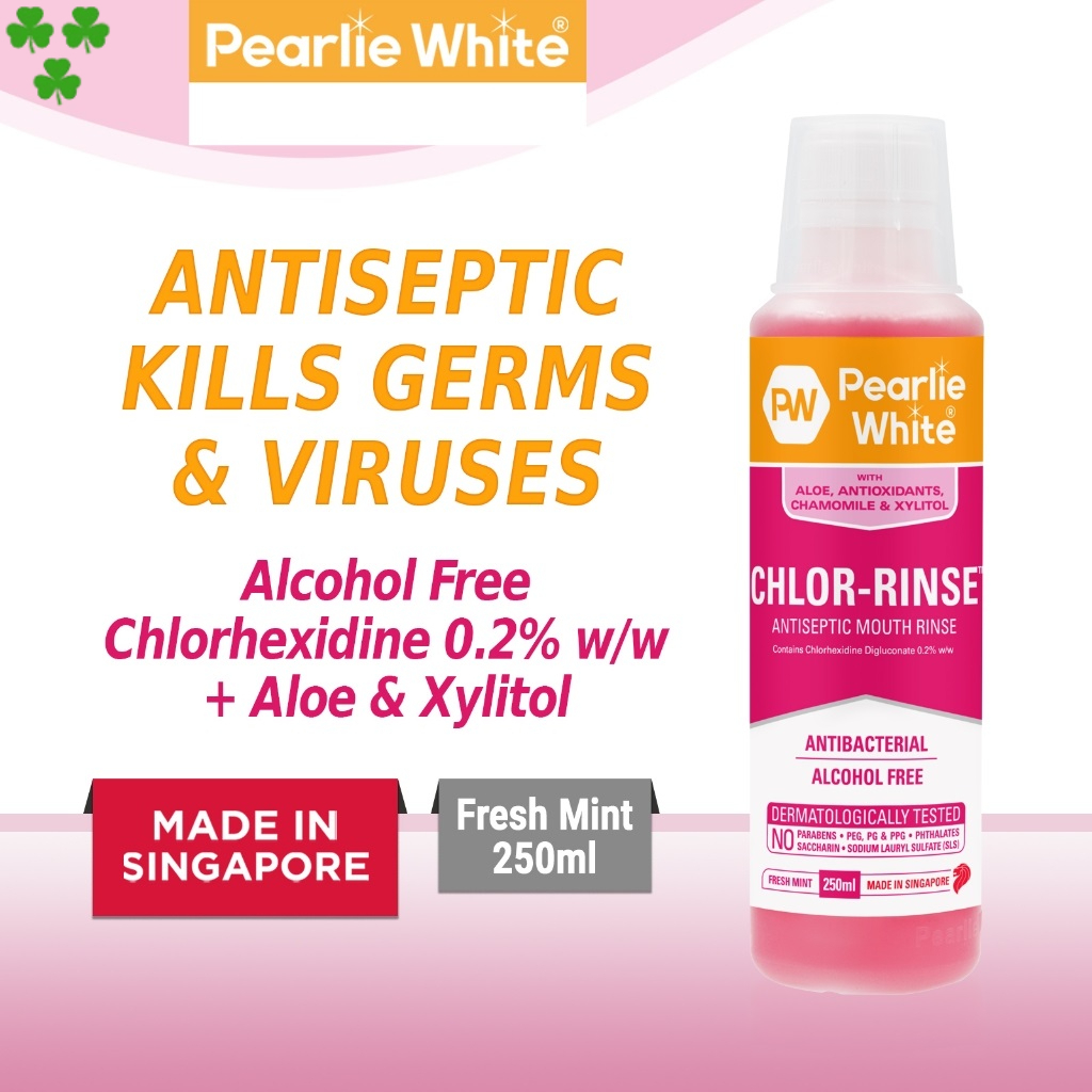Pearlie White Chlor-Rinse Antiseptic Mouth Rinse / Mouth Wash 250ml ...