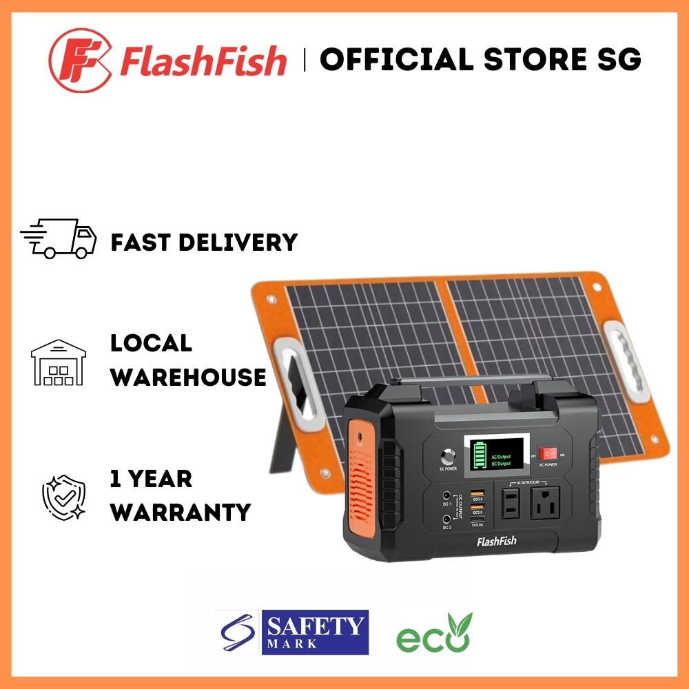 Flashfish E200 Portable Power Station and TSP 60W Solar Panel Bundle ...
