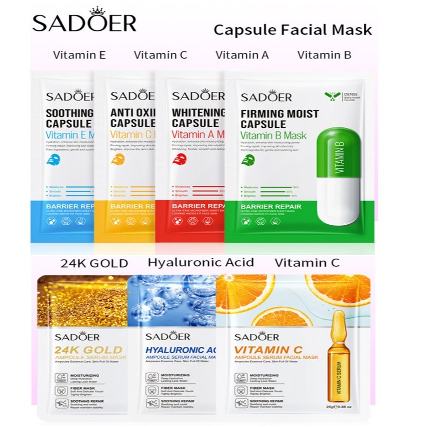 [SG Seller] SADOER Capsule Vitamin Facial Mask series AMPOULE Serum ...