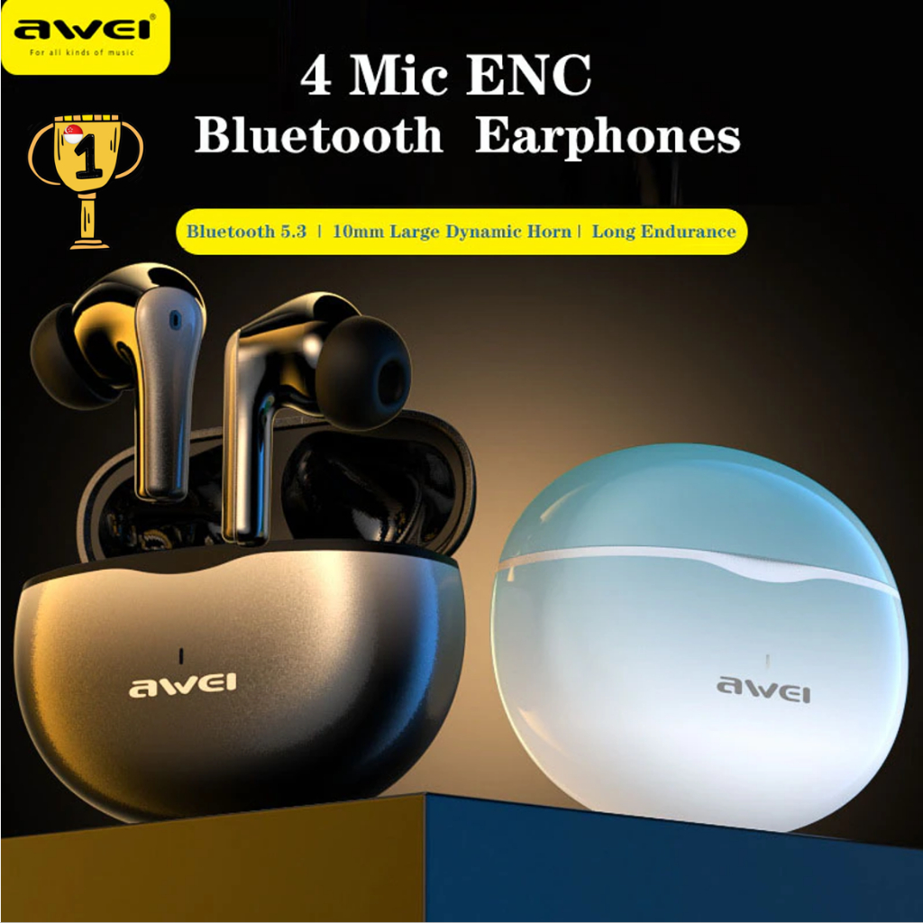 AWEI T62 ENC TWS Bluetooth 5.3 ENC Noise Cancellation True Wireless ...