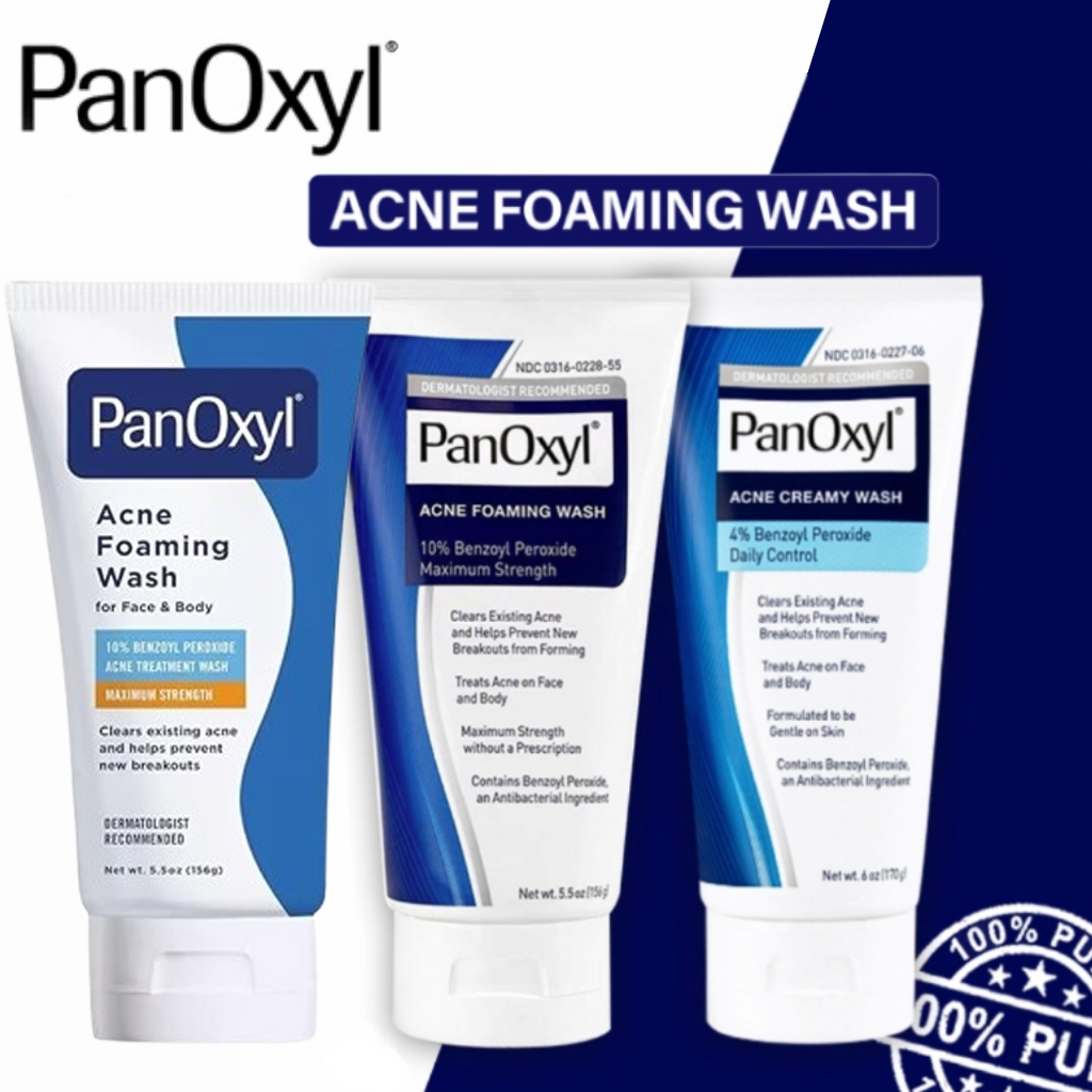 PanOxyl Acne Creamy Wash 4% | Acne Foaming Wash 10% with Benzoyl ...