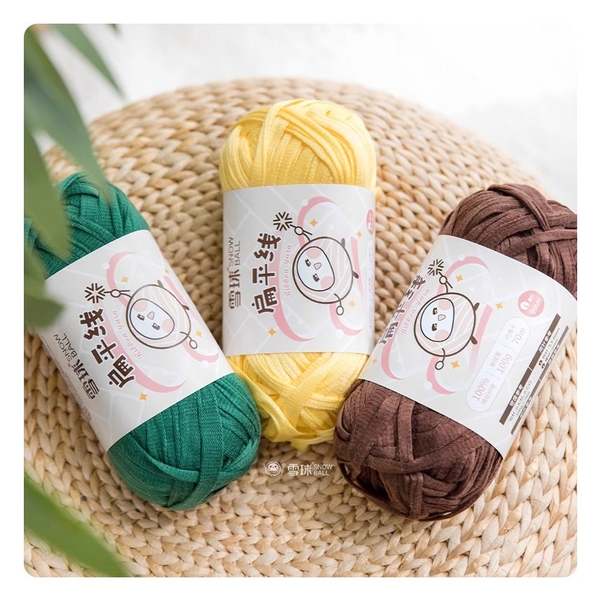 Yarn Crafties Snowball Flat Ribbon Yarn 雪球扁平线 | Shopee Singapore