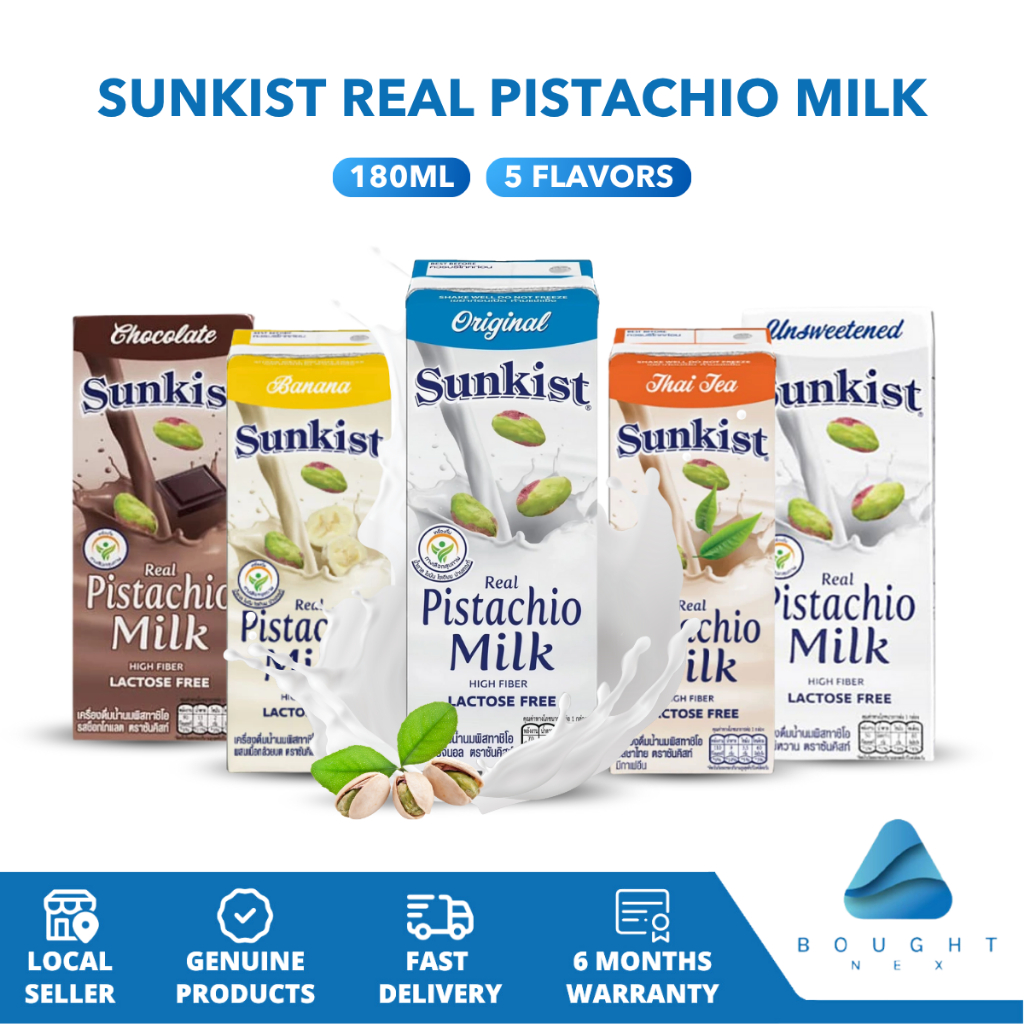 Sunkist Pistachio Milk Drink 180ml - Nutrient-Rich, Real Flavored ...