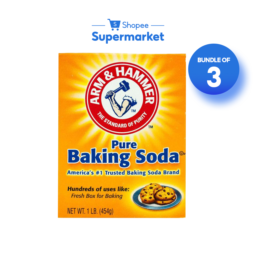 [Bundle of 3] Arm & Hammer 100% Pure Baking Soda (454g) | Shopee Singapore