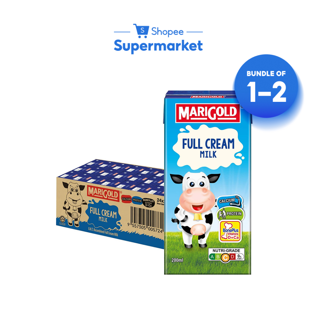 [Bundle of 1/2 Cartons] MARIGOLD UHT Full Cream Milk (24x200ml ...