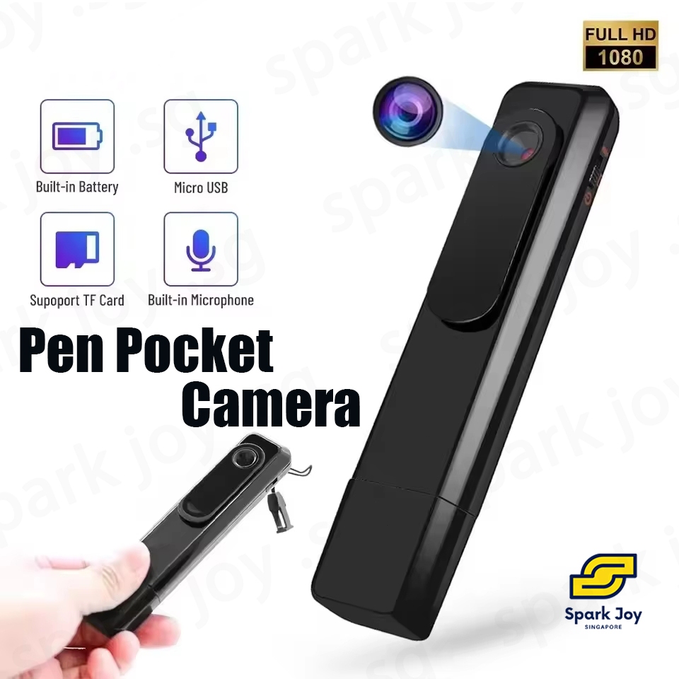 【SG】1080P Mini Camera Wearable Body Micro Cam Pen Portable Pocket Cam ...