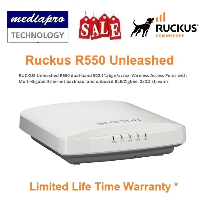 Ruckus R550 Indoor Wi-Fi 6 (802.11ax) Access Point with Dual 1Gbps Lan ...