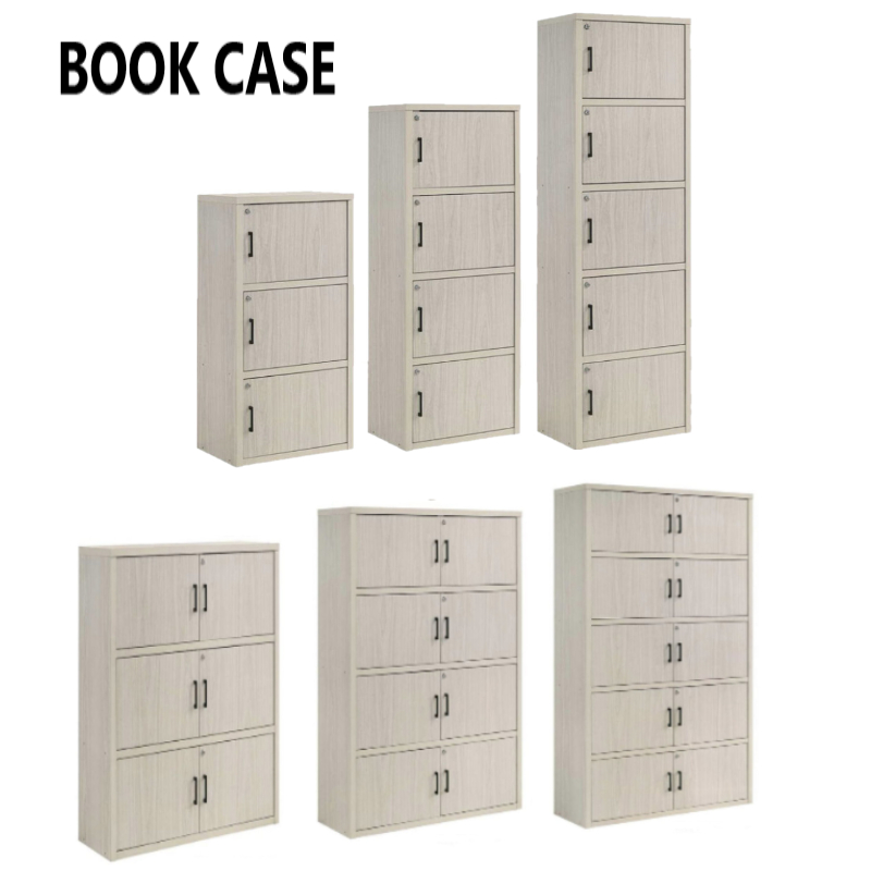 Book Cabinet With Door & Lock (White Ash) / Multipurpose Storage ...