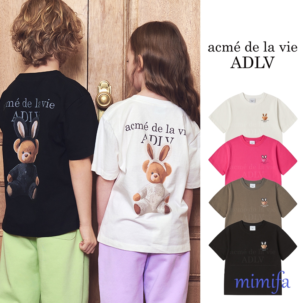 [acme de la vie ADLV] KIDS RABBIT BEAR DOLL LOGO SHORT SLEEVE T-SHIRT ...