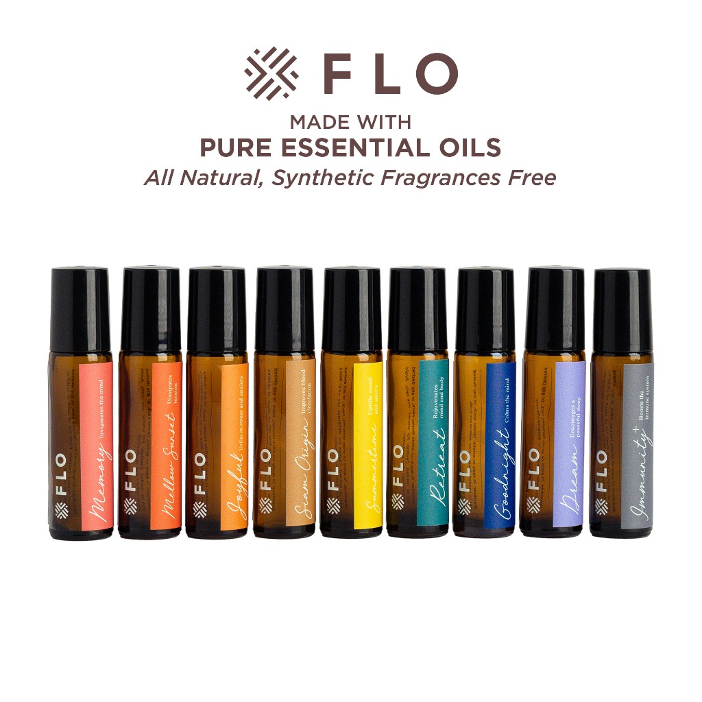 FLO Essential Oil Roll-On 5ml 10ml - Relaxing, Calming, Focus, Mood ...