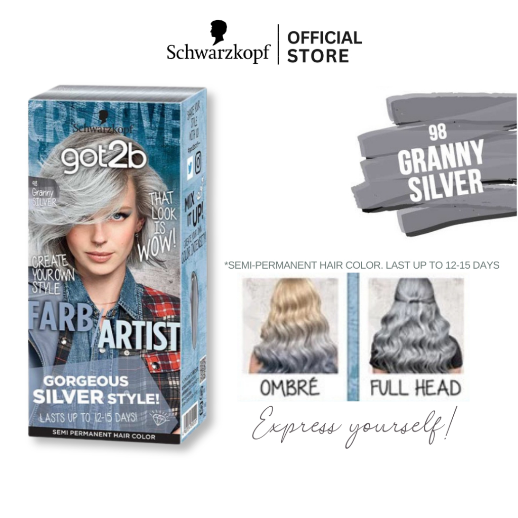 Schwarzkopf got2b Color Cream Granny Silver Semi Permanent Hair Color ...