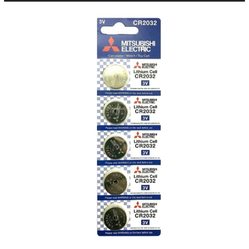 Mitsubishi Electric CR 2032 3V Button Cell Battery CR2032 (5 pcs ...