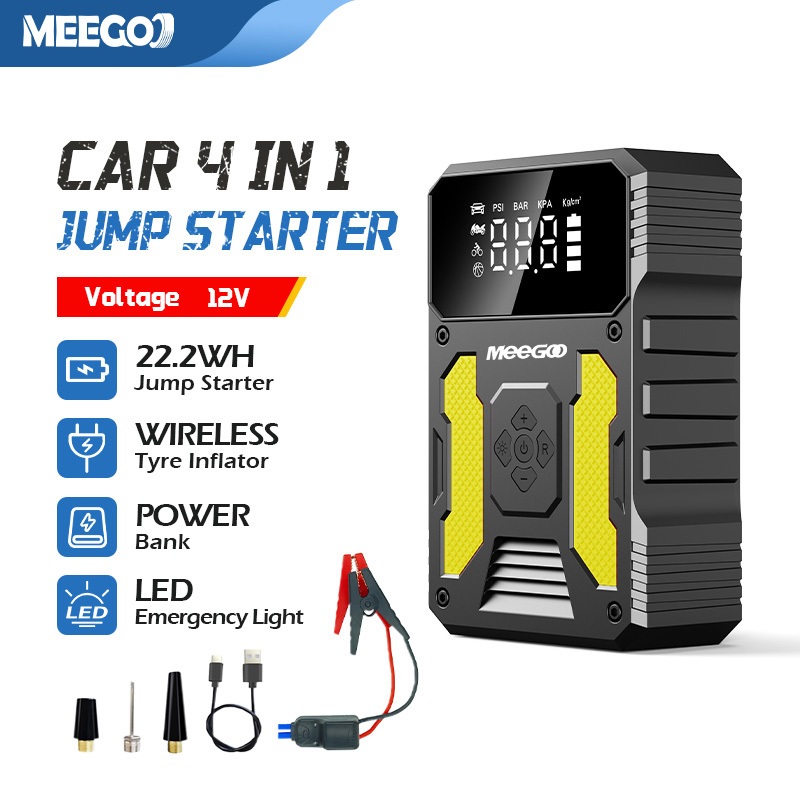 MeeGoo 12V Car Emergency Start Power Supply Car Jumper Engine Starter ...