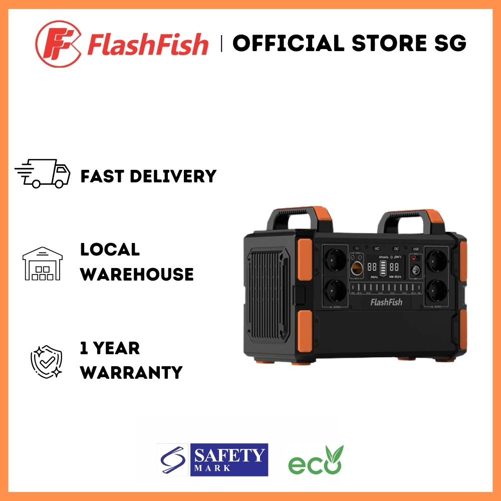 Flashfish F132 Portable Power Station (Solar/Emergency/Outdoor) | LiFePo4 1000W 1048Wh/327600mAh ...