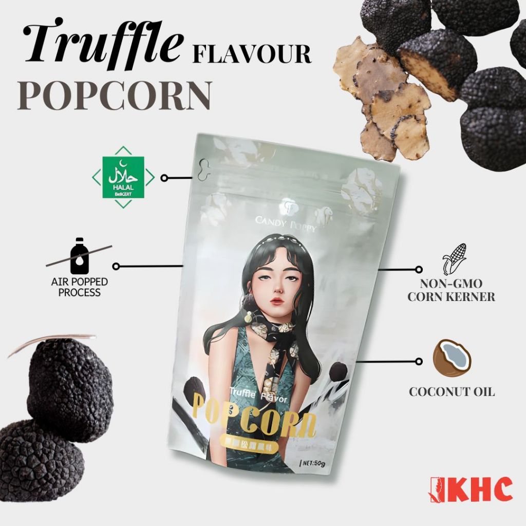 Candy Poppy Truffle Flavor Popcorn 50g 黑钻松露风味爆米花 | Shopee Singapore
