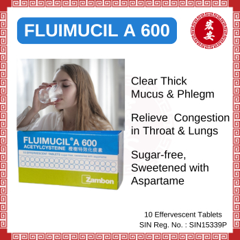 FLUIMUCIL Effervescent Thick Mucus Relieve Congestion in Throat and ...