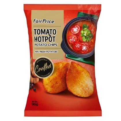 90g NTUC FairPrice Potato Chips Tomato Hotpot (Expire Sep 2025 ...