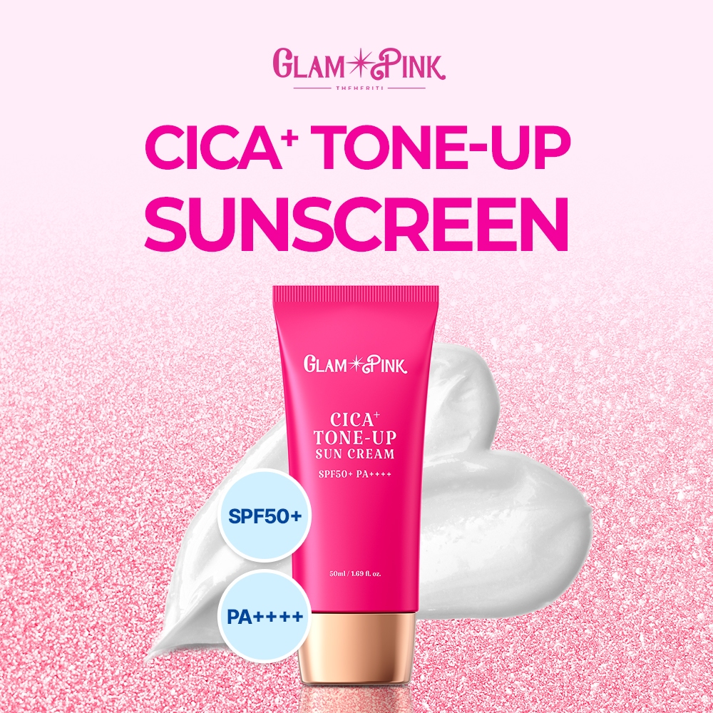 [GLAM PINK] CICA+ Tone-Up Sunscreen, SPF50+ PA++++, 50ml | Shopee Singapore