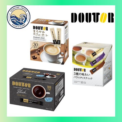 Doutor Coffee Instant Sticks – Black AG 2g x 100P, Mild Café au Lait 30 ...