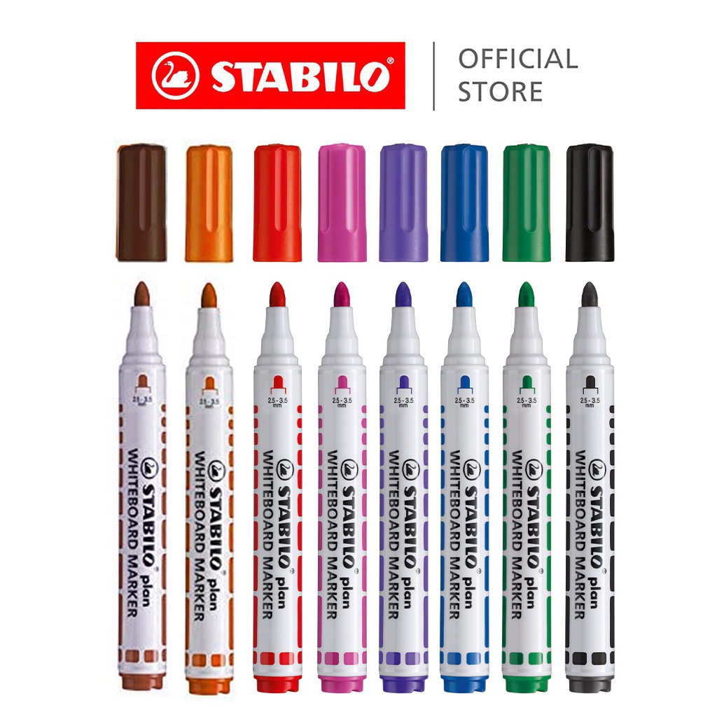 STABILO Plan Whiteboard Markers Bullet Tip - Set of 4/6/8/Pack/Box of ...