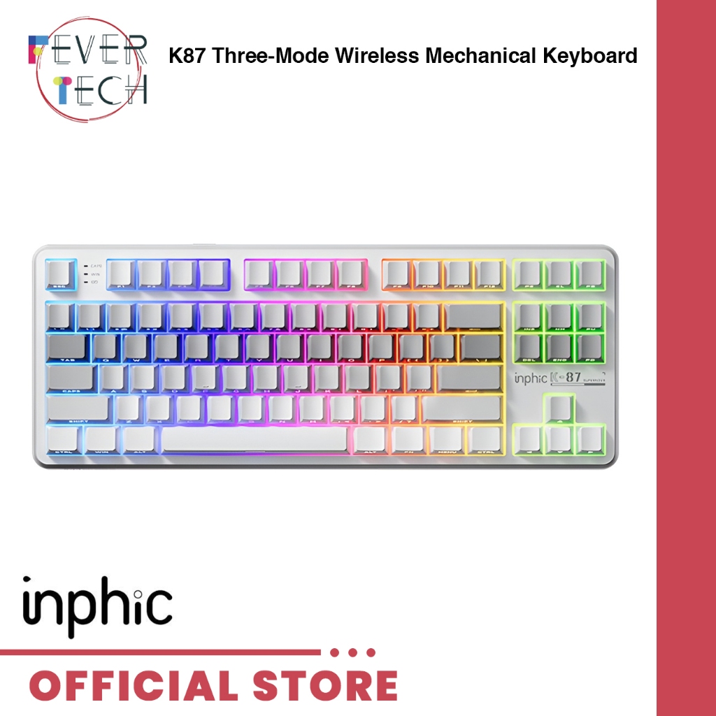 INPHIC K87 Wireless Mechanical Keyboard: 3-Mode Connection, Hot-Swappable, Quiet Typing, 8000mAh ...