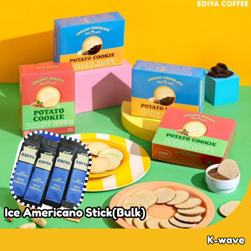 [Potato Cookie from Ediya] Creamy Choco/ Creamy Peanut(12ea)/EDIYA Ice ...