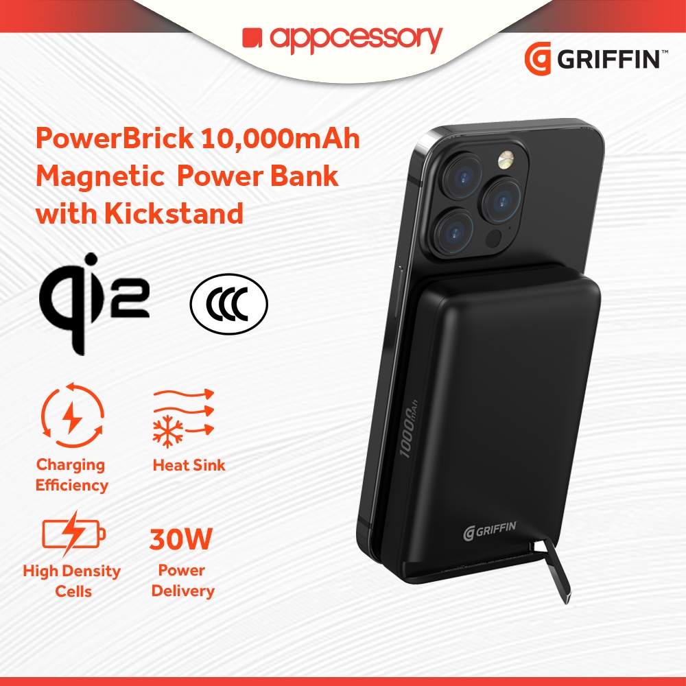 [CCC Certified] Griffin Qi2 PowerBrick 10,000mAh Magnetic Wireless ...