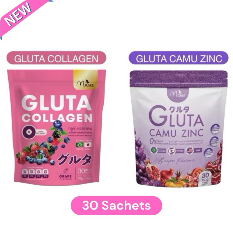 MANEE GLUTA COLLAGEN 30 PACK 30 DAY Manee Gluta Camu Zinc Collagen ...