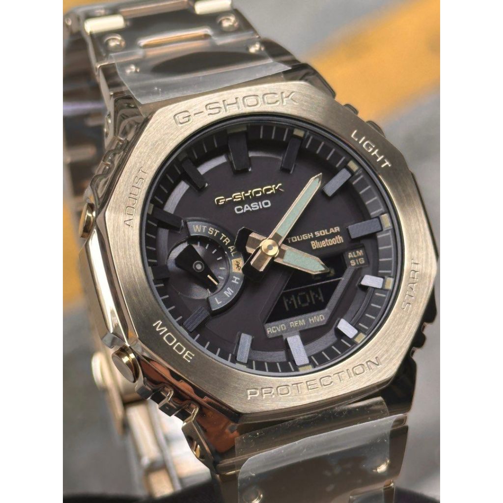 Brand New Casio GShock PVD Gold Full Metal Series Tough Solar Ana Digi ...
