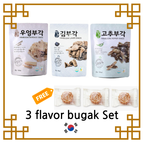 Korean Crispy Snack Set – Seaweed Bugak, Chili Bugak, & Burdock Bugak ...