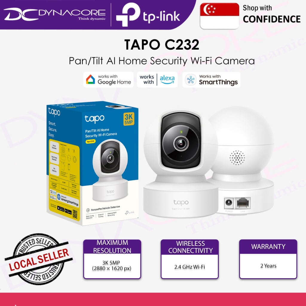 TAPO C232 3K 5MP 360° Pan/Tilt AI Home Security Wi-Fi Camera Motion ...