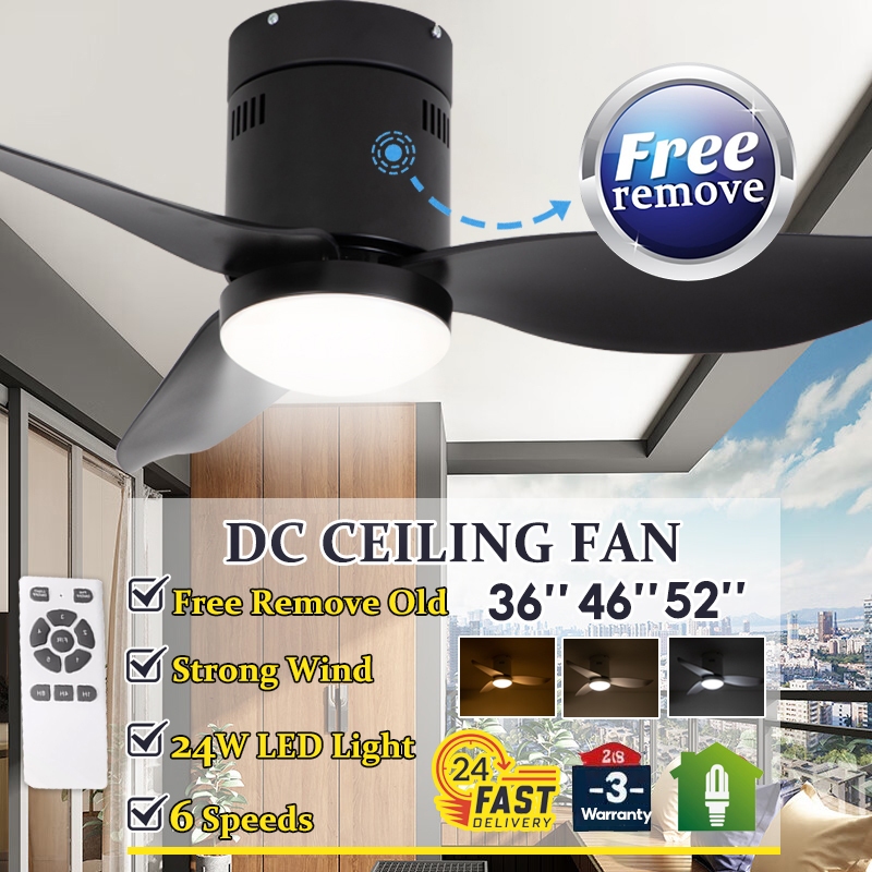【3 year warranty】Ceiling Fan with Light 6 Speed Fan Remote Control 3 ...