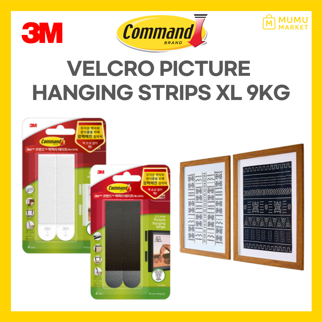 [3M Command] Velcro Picture Hanging Strips – X-Large (Up to 9kg ...