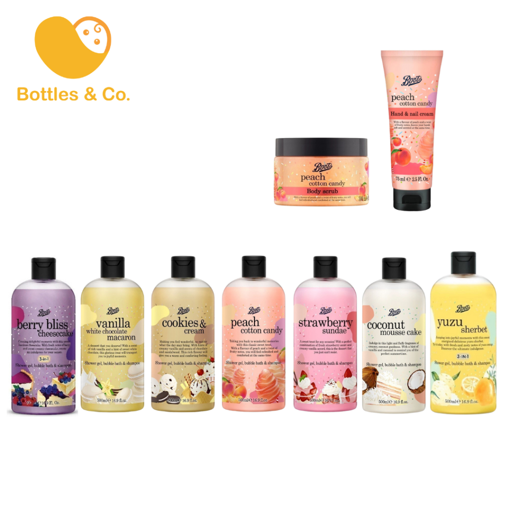 Boots 3-In-1 Shower Gel, Bubble Bath & Shampoo, Flavour Collection ...