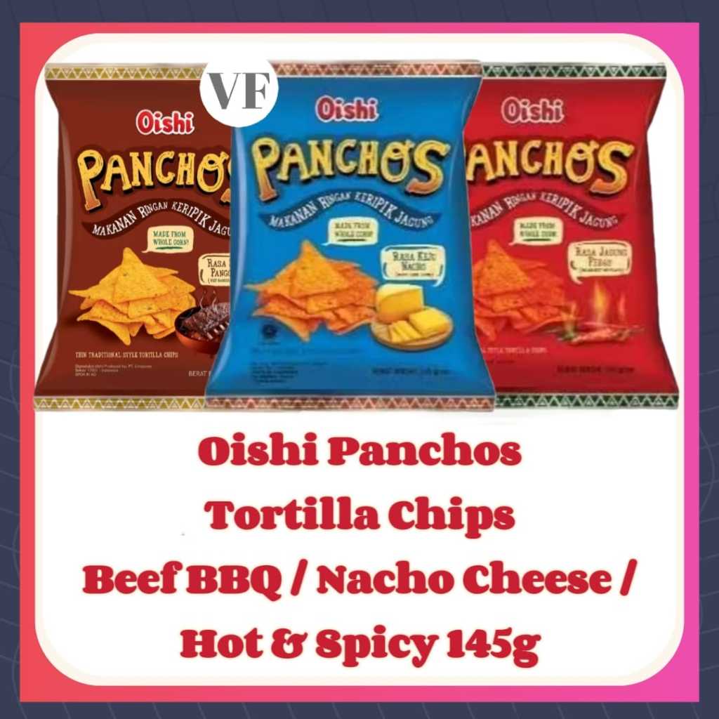 OISHI PANCHOS Tortilla Chips Beef BBQ / Nacho Cheese / Hot & Spicy ...