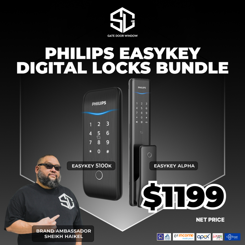 Philips Easykey Alpha Door Lock + Philips Easykey 5100K Gate Lock ...