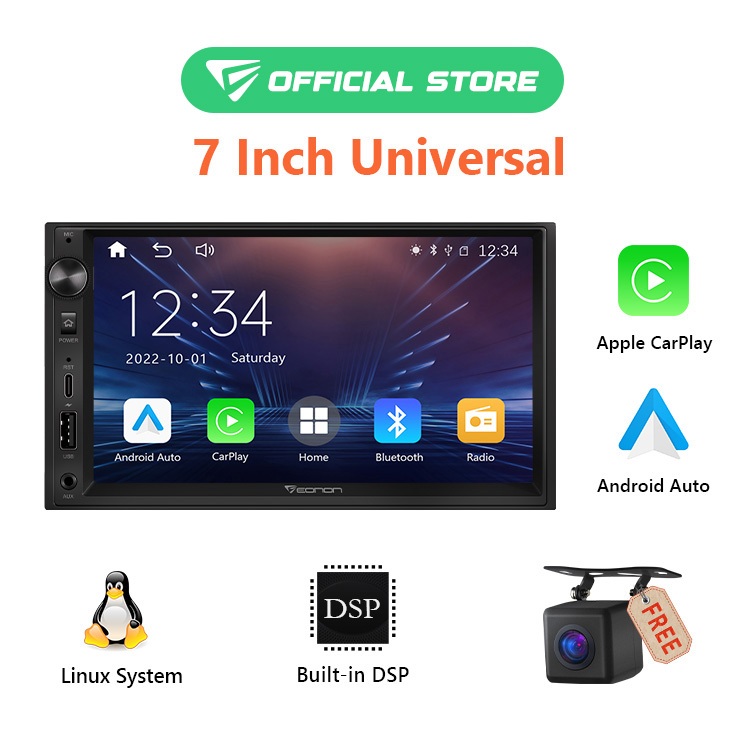 Eonon Linux Car Player Double Din Car Player Radio Wireless CarPlay and ...