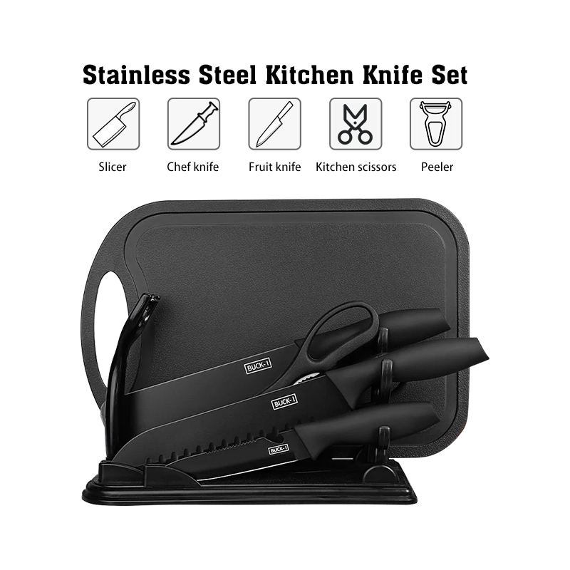 [SG Seller] 5Pcs / 7Pcs Knife Set Cleaver Chef Knife Bread Kitchen ...