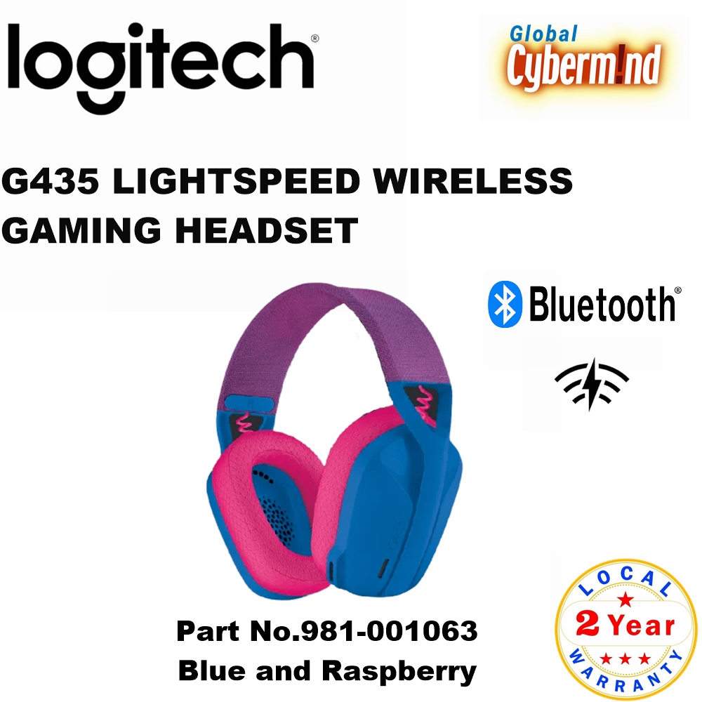 LOGITECH G435 LIGHTSPEED and Bluetooth Wireless Gaming Headset- blue ...