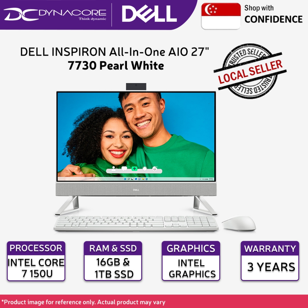 【READY-STOCK】 DELL INSPIRON AIO 27" 7730 Pearl White(New 14th Gen INTEL ...