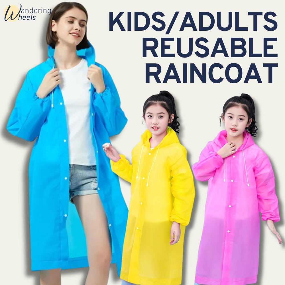 🇸🇬 Waterproof Raincoat / Adult Raincoat / EVA Reusable Rain Coat for ...