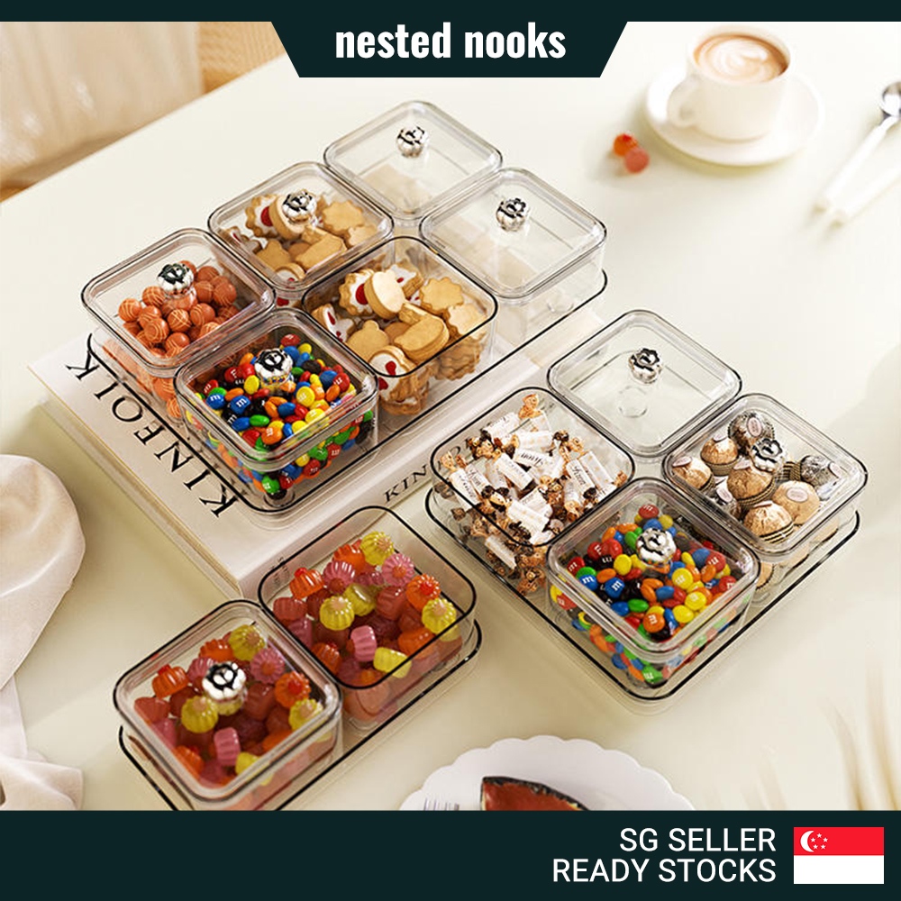 Festive Party Holiday Gathering Sweets Candy Nuts Snacks Storage Box ...