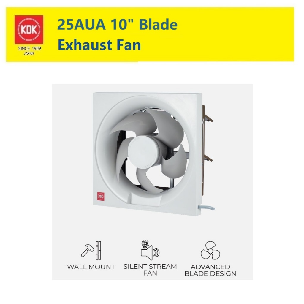 KDK 25AUA 10" Blade Automatic Shutter Wall Mount Exhaust Fan | Shopee ...