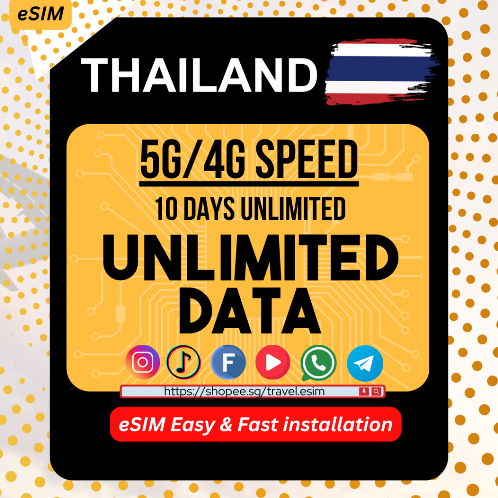 🇹🇭 Thailand eSIM 』『 DTAC THAI eSIM 』『 Unlimited Travel eSIM Thailand 』【🌐 Hotspot Enabled 】【📶 5G ...