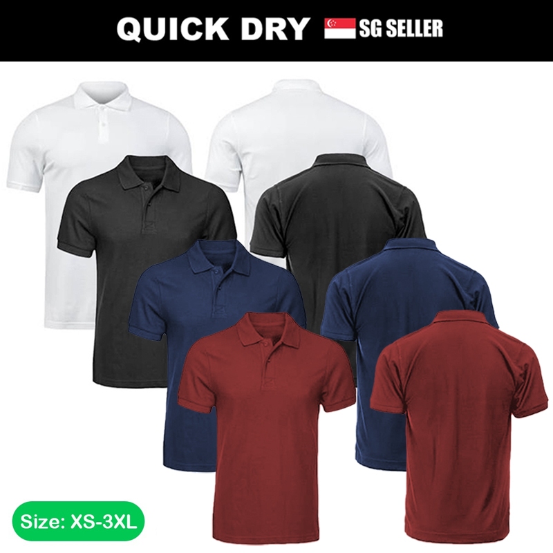 [SG] Unisex Microfiber Dri Fit Polo T Shirt Men Casual Comfy T-shirts ...