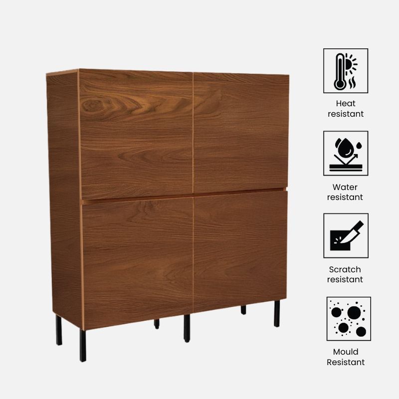 VHIVE Munich 1.2m Storage Cabinet (Walnut Pine 120cm Highboard Big ...