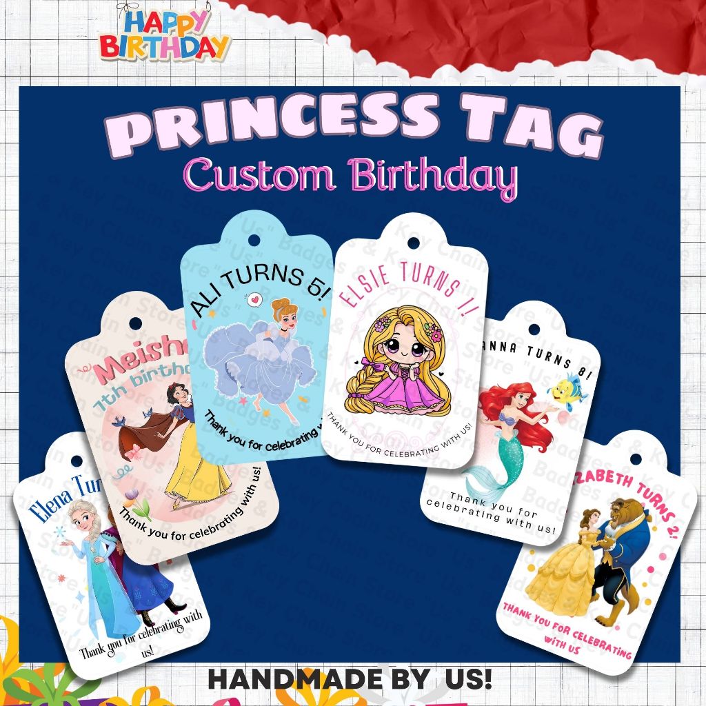SG Seller| Personalized Princess Disney Series Gift Tag| Hang Tag For ...